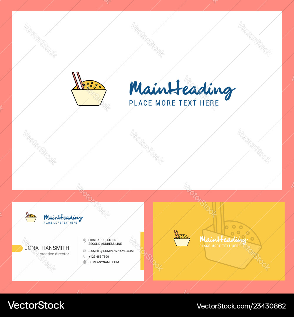 Food bowl logo design with tagline front Vector Image