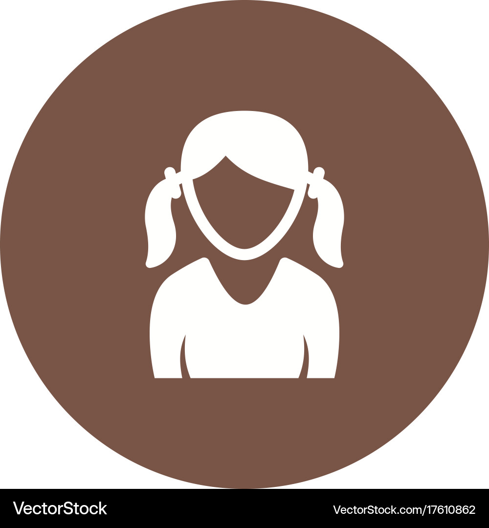 Girl in two ponytails Royalty Free Vector Image