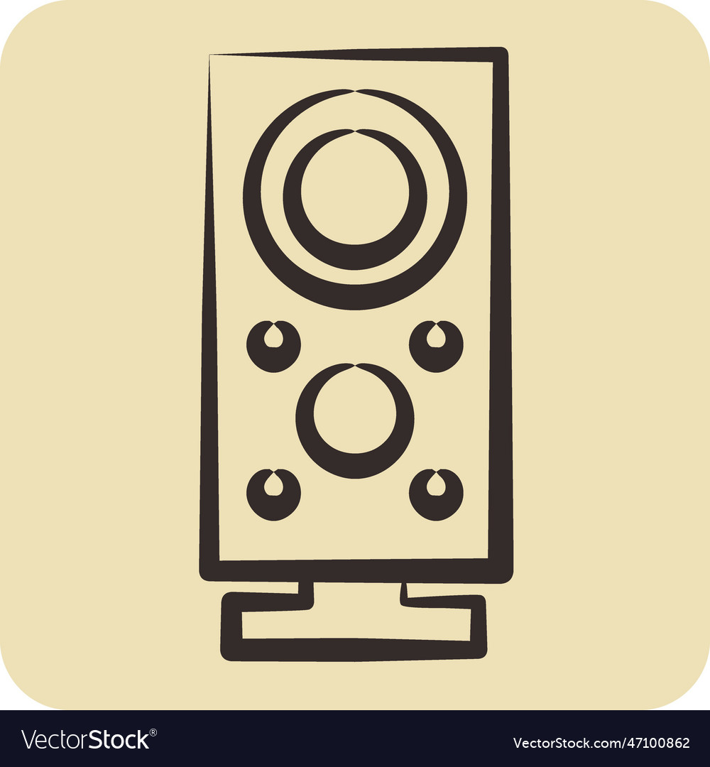 Icon Subwoofer Suitable For Computer Components Vector Image