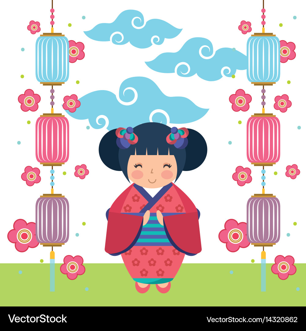 Japanese girl design Royalty Free Vector Image
