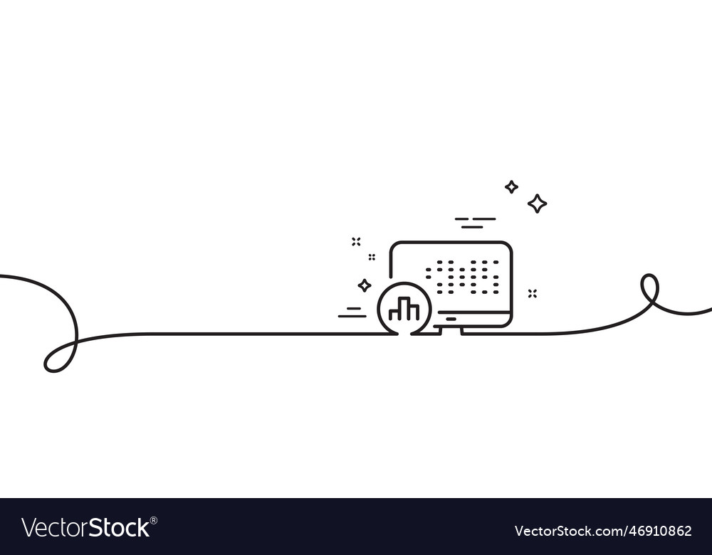 Report statistics line icon column graph sign Vector Image