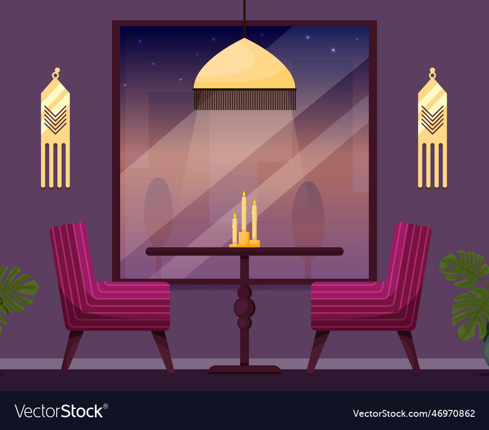 Restaurant interior Royalty Free Vector Image - VectorStock