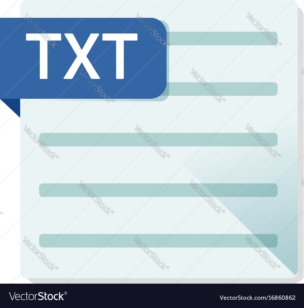 Txt document file format square icon Royalty Free Vector