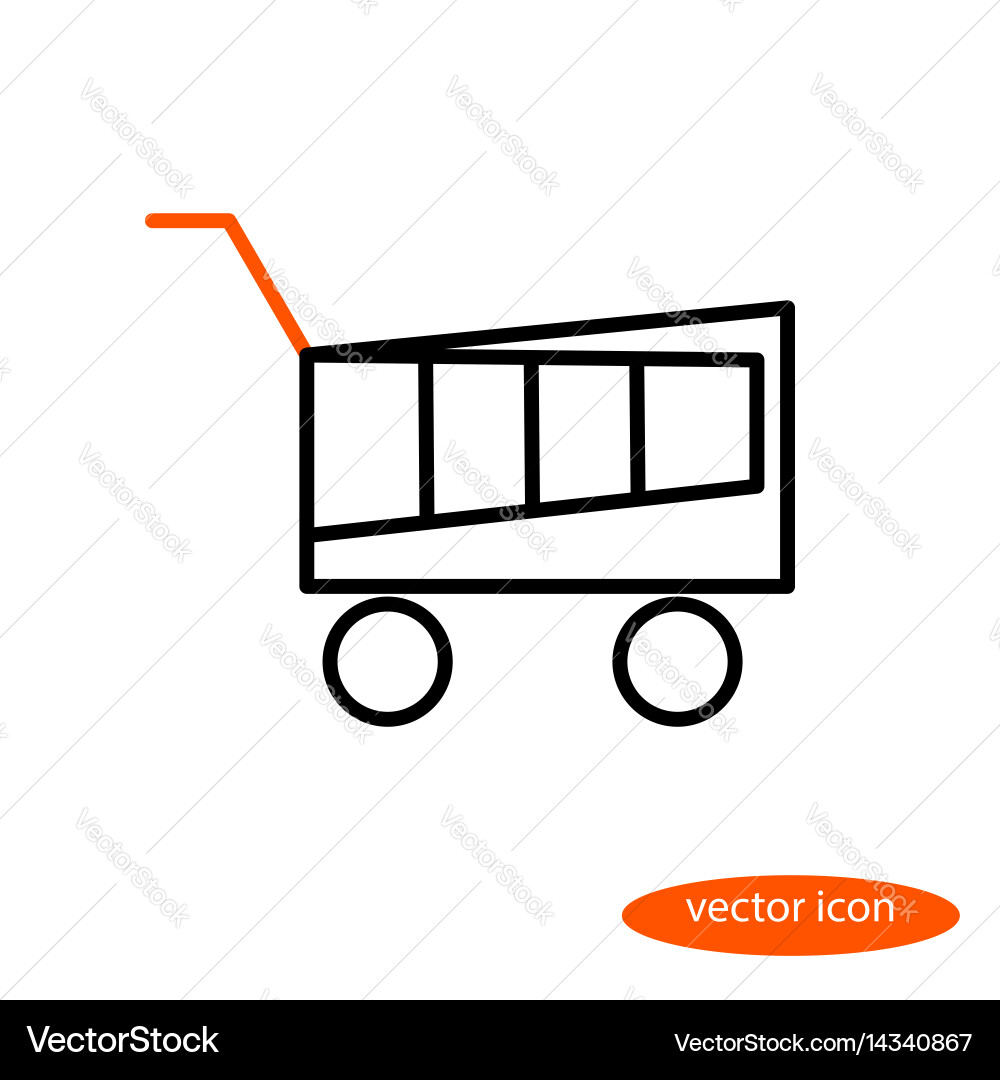 A simple linear image of shopping basket Vector Image