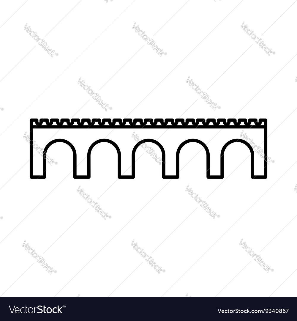 Bridge icon outline style Royalty Free Vector Image