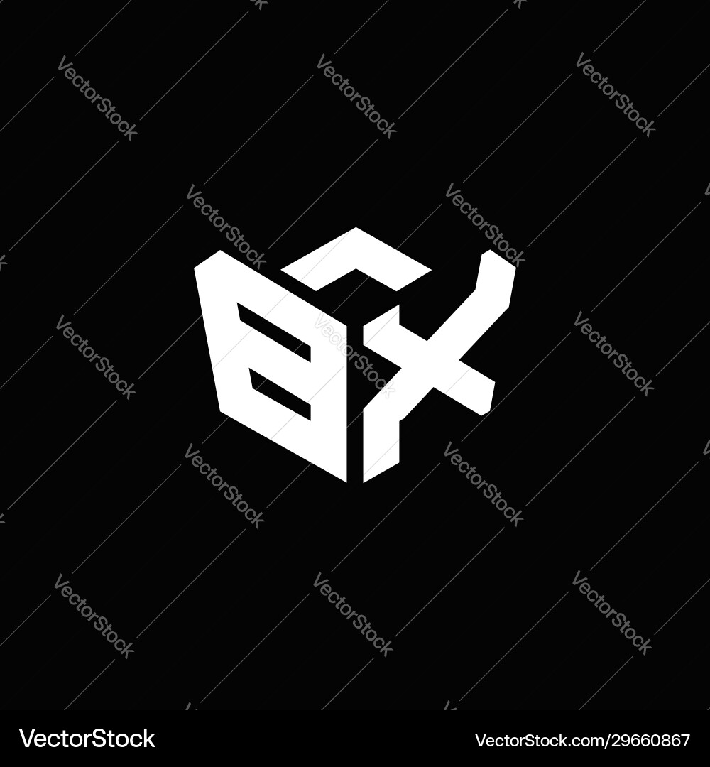 Bx logo monogram with emblem style ribbon design Vector Image