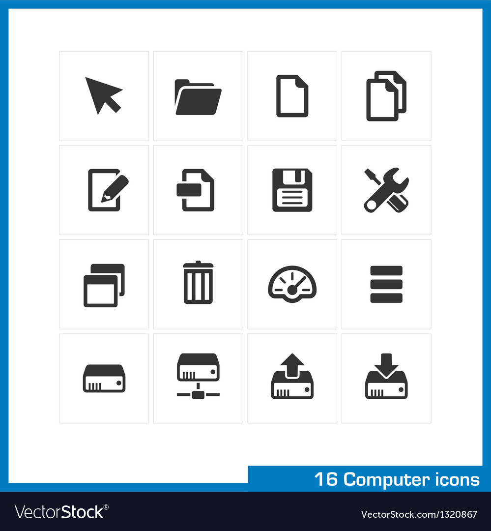 Computer icon set Royalty Free Vector Image - VectorStock
