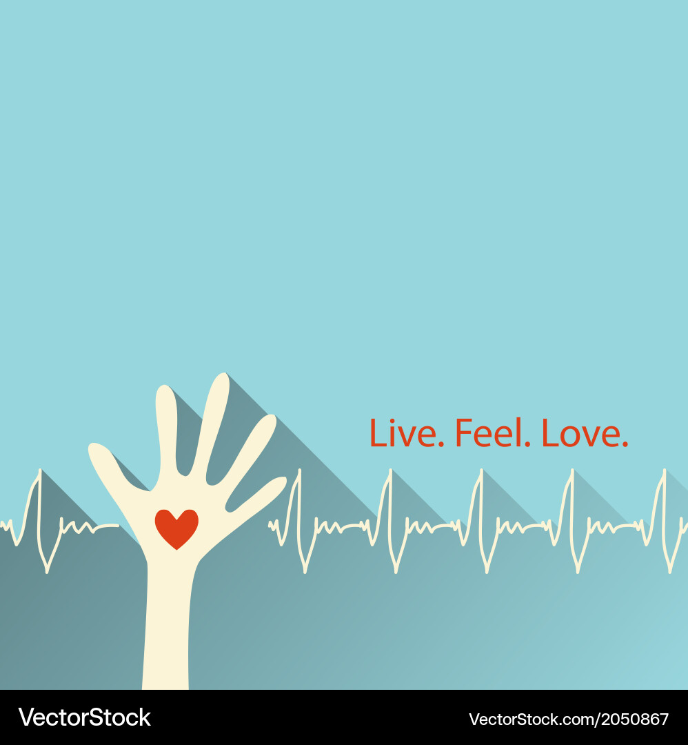 Conceptual image of brain and heart connected Vector Image