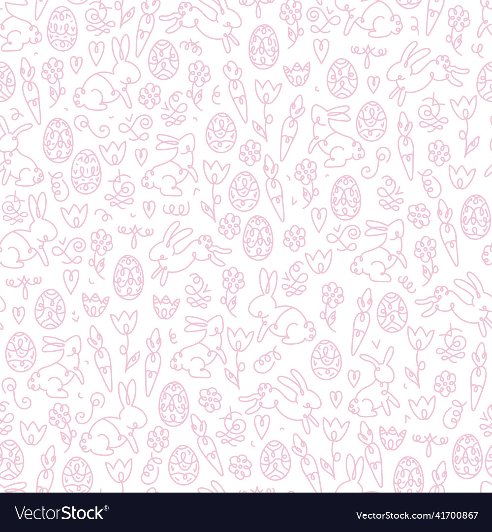 Cute hand drawn easter seamless pattern Royalty Free Vector