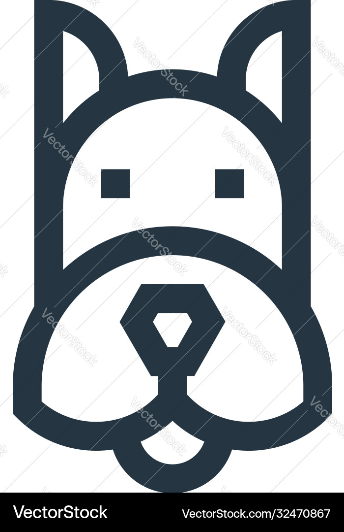 Dog icon isolated on white background outline Vector Image