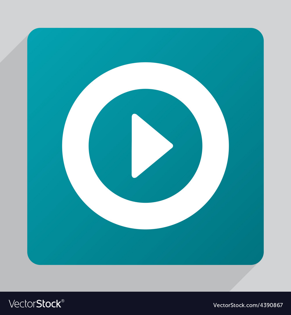 Flat play icon Royalty Free Vector Image - VectorStock