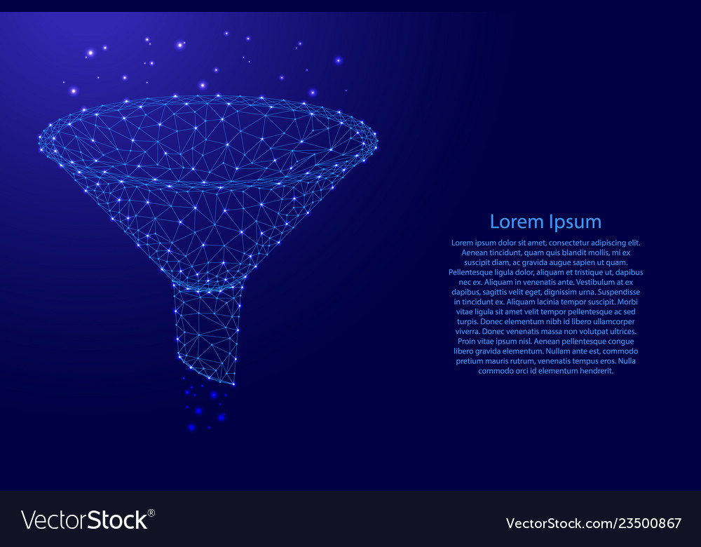 Funnel concept collecting big data issuance from Vector Image