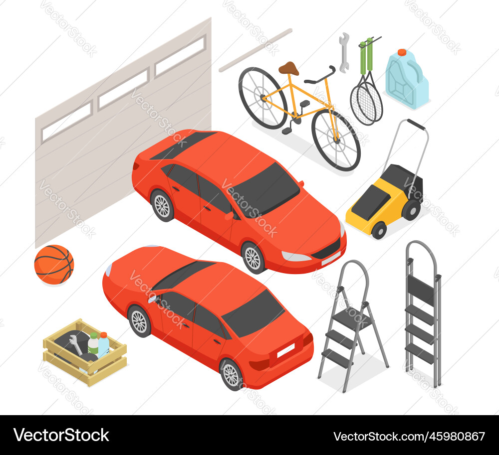 Garage and transport - modern colorful Royalty Free Vector