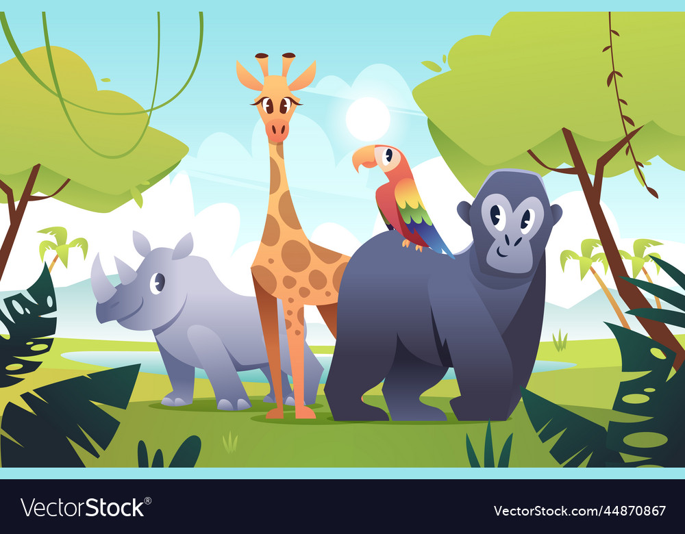 Gradient wild animals Royalty Free Vector Image