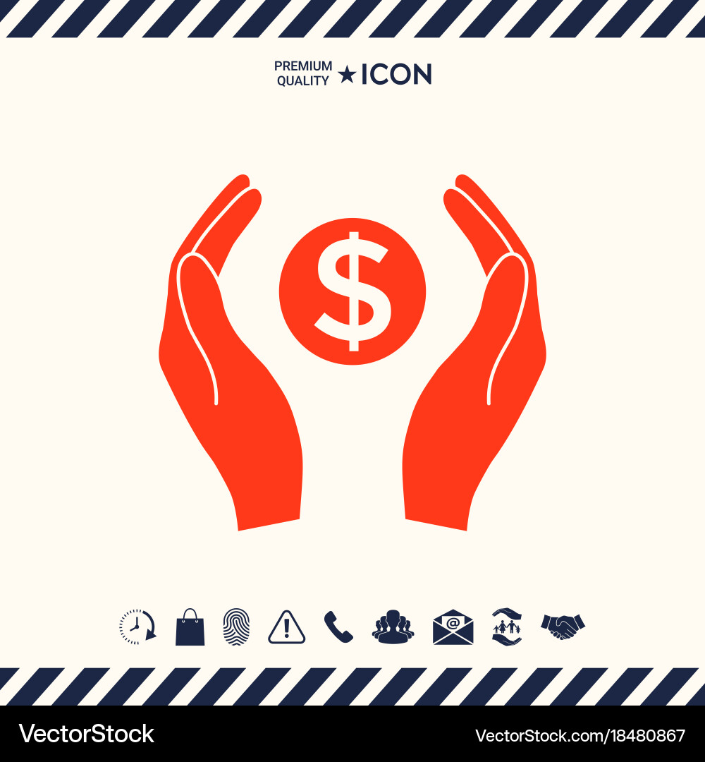 Hands holding money - dollar symbol Royalty Free Vector