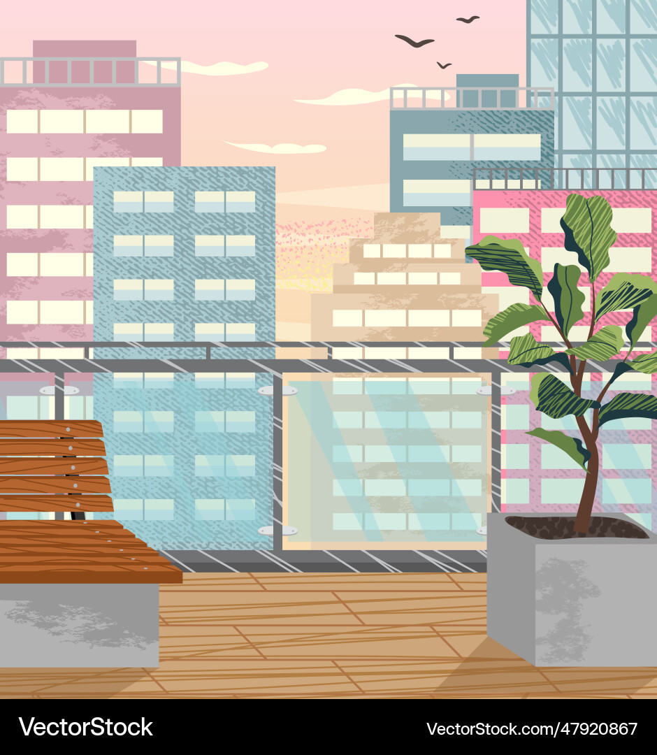 Home terrace interior flat apartment patio Vector Image