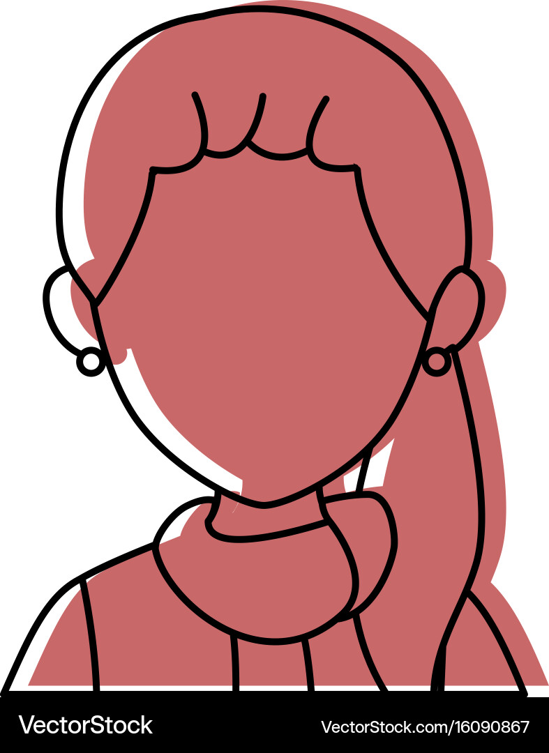 Isolated young woman upperbody Royalty Free Vector Image