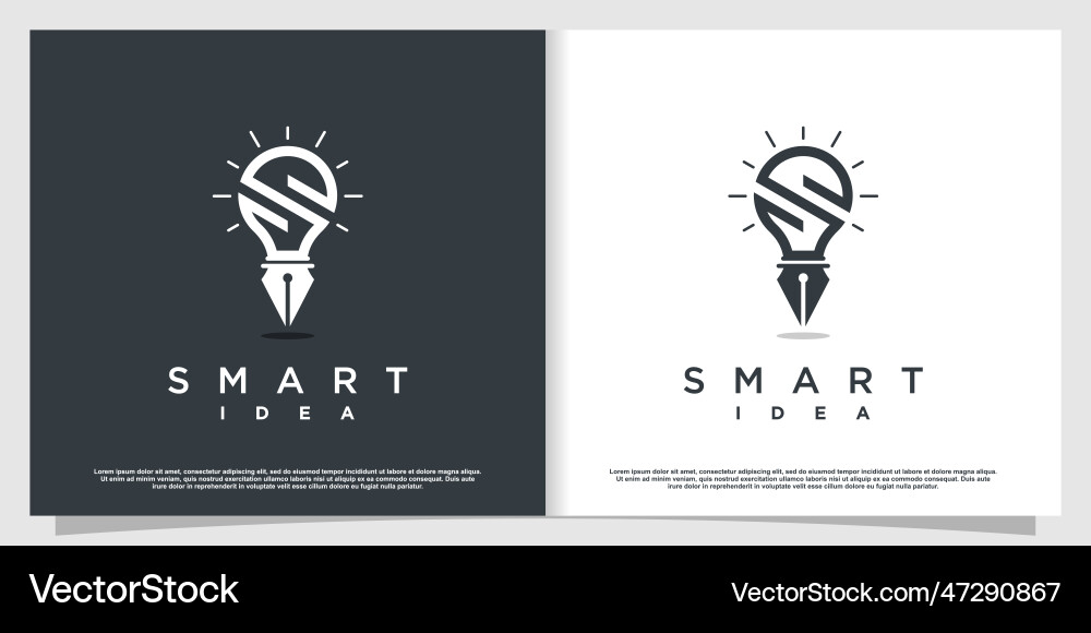 Lamp logo with letter s concept premium Royalty Free Vector