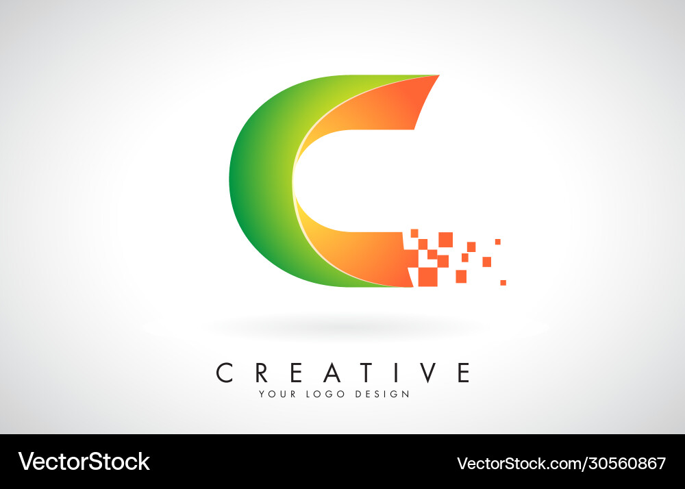 Letter c logo design in bright colors Royalty Free Vector