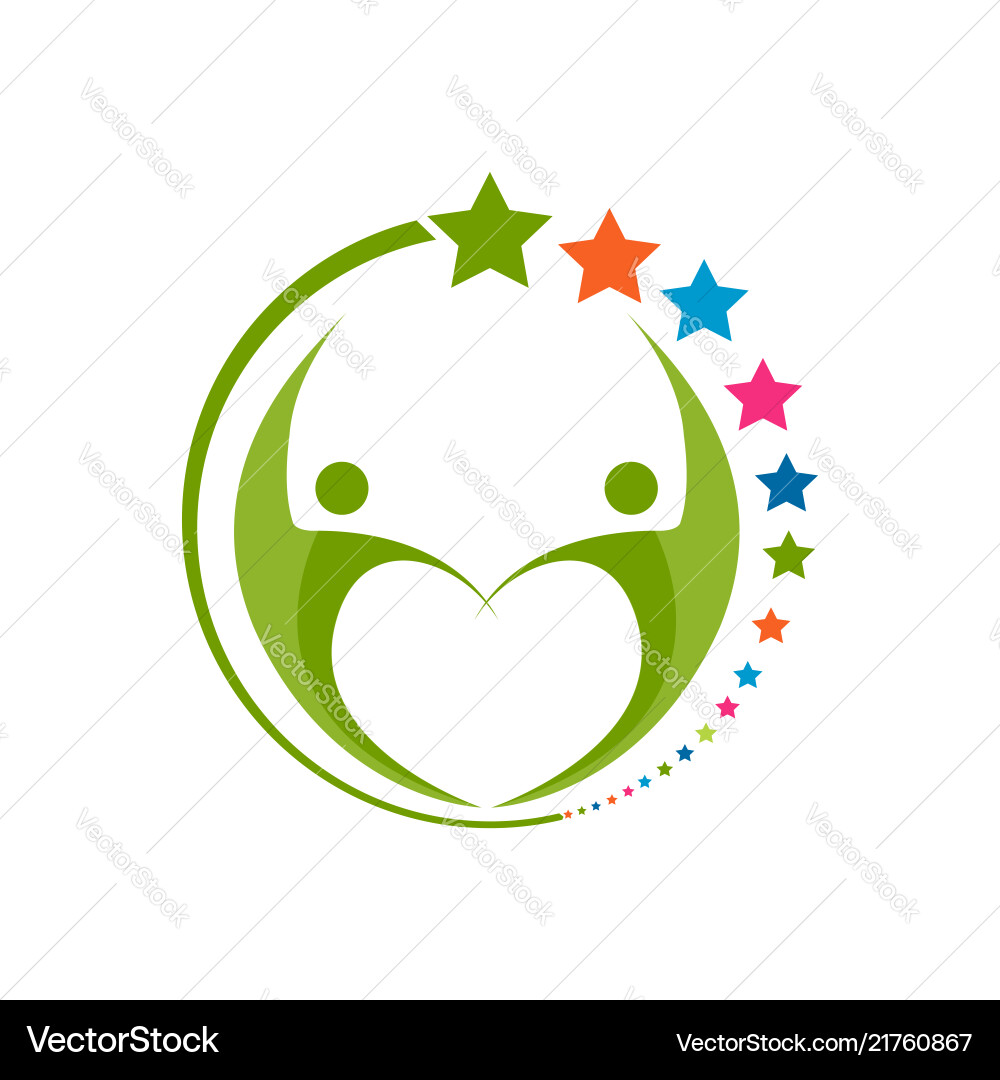 Logo design for children schooling community Vector Image