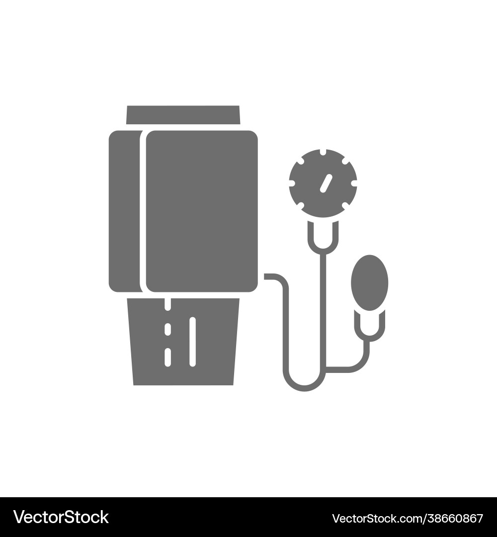 Measurement blood pressure grey icon Royalty Free Vector
