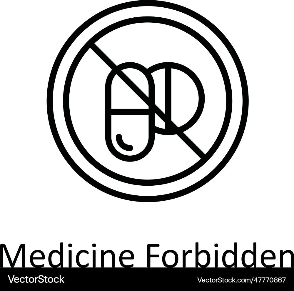 Medicine forbidden outline icon design ill Vector Image