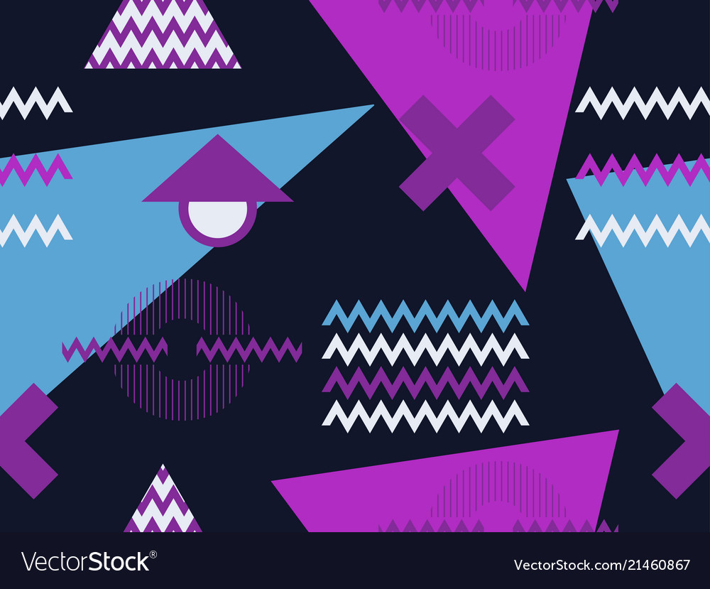 Memphis seamless pattern geometric elements Vector Image