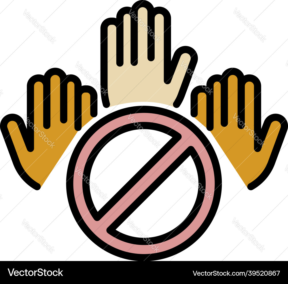 People hands protest icon color outline Royalty Free Vector