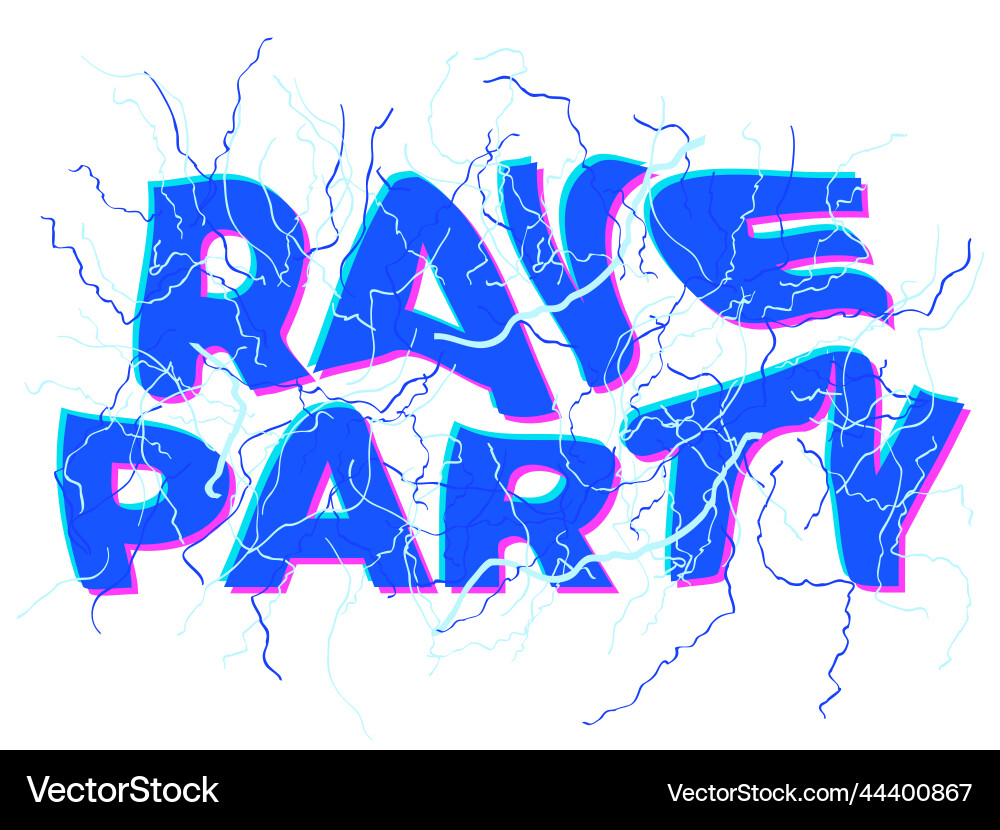 Rave psychedelic acid trip party energy text Vector Image
