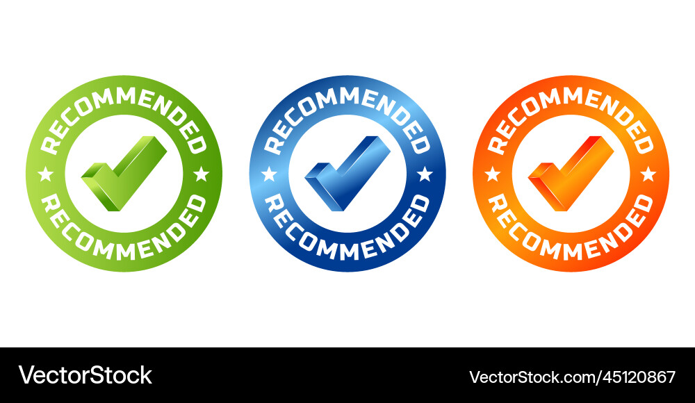 Recommended stamp sticker seal round banner Vector Image
