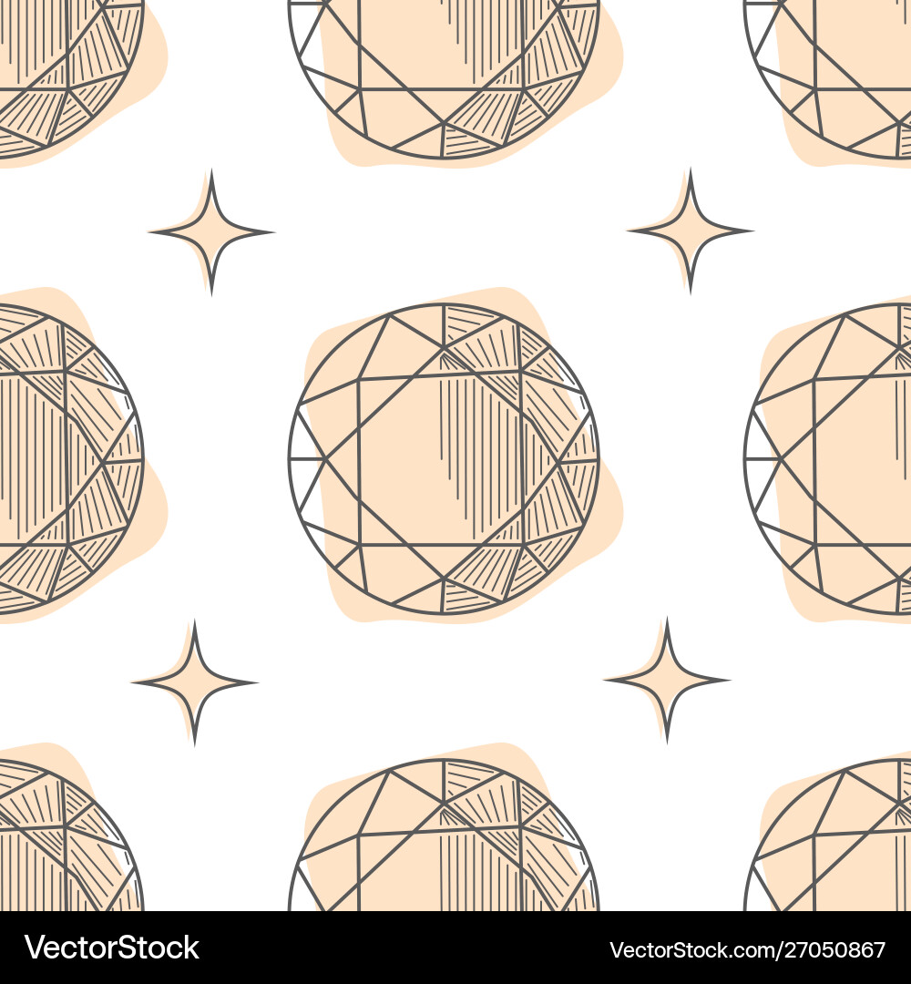 Seamless colorful diamond gemstones background Vector Image