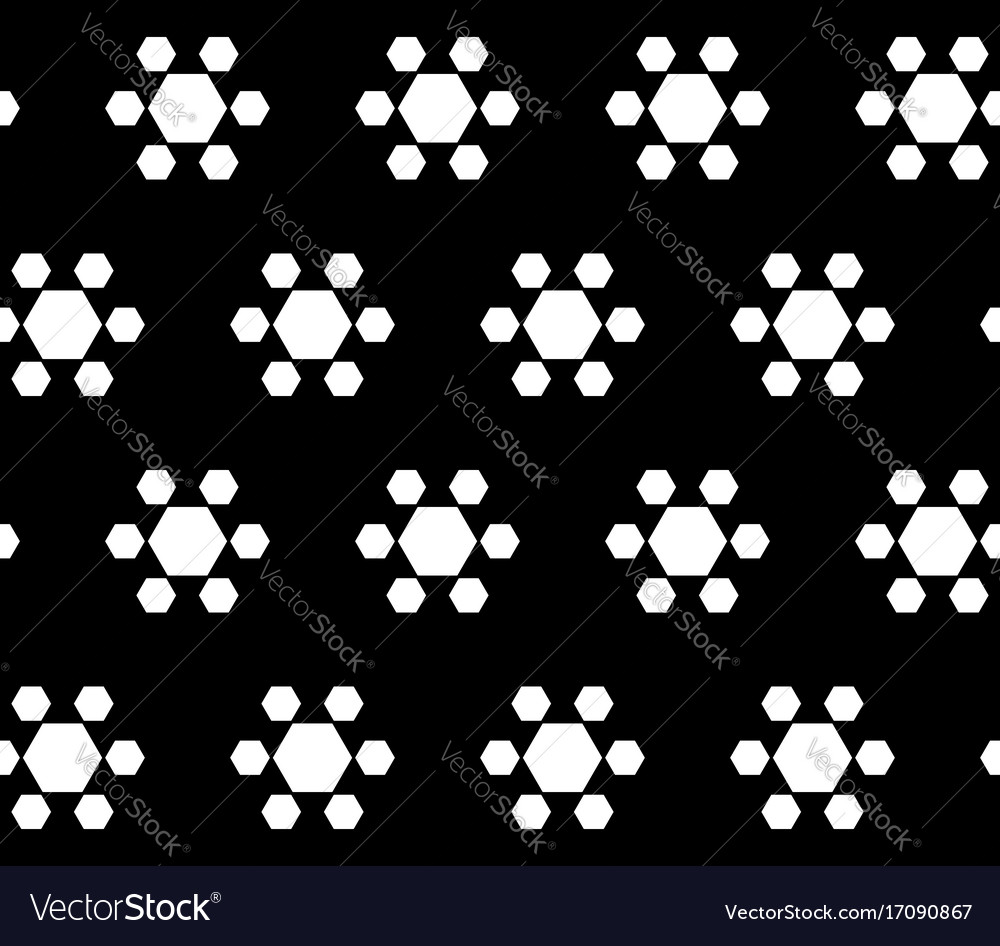 Seamless pattern geometric hexagonal flowers Vector Image
