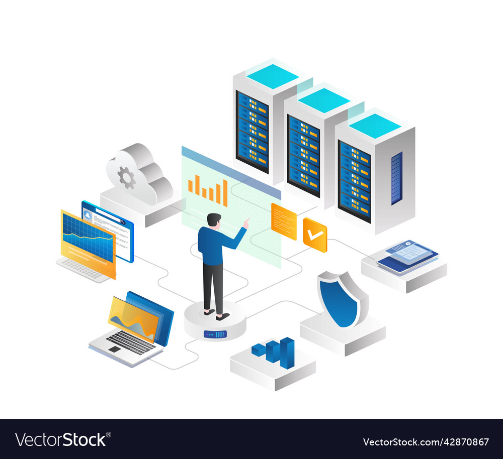Server Network Cloud Technology Royalty Free Vector Image