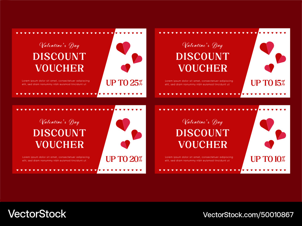 Valentines day discount voucher Royalty Free Vector Image