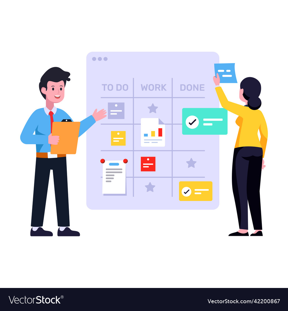 Work plan Royalty Free Vector Image - VectorStock