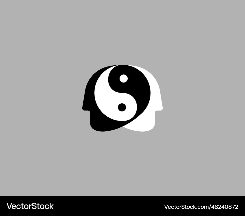2 men and yin yang symbol logo universal Vector Image
