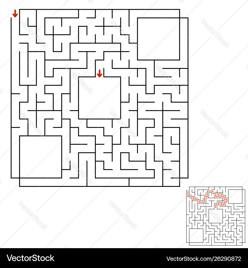 Abstract square maze game for kids puzzle Vector Image