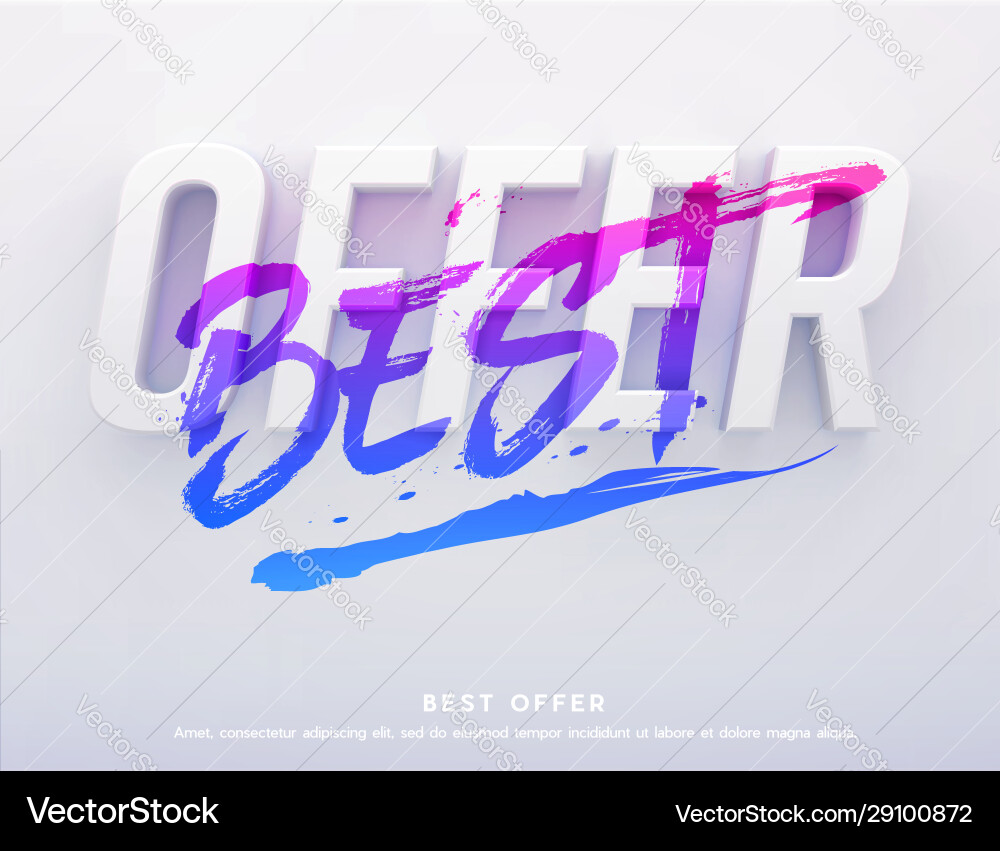 Best offer poster or flyer design Royalty Free Vector Image