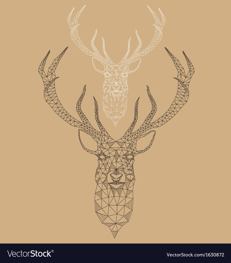 Christmas deer with geometric pattern Royalty Free Vector