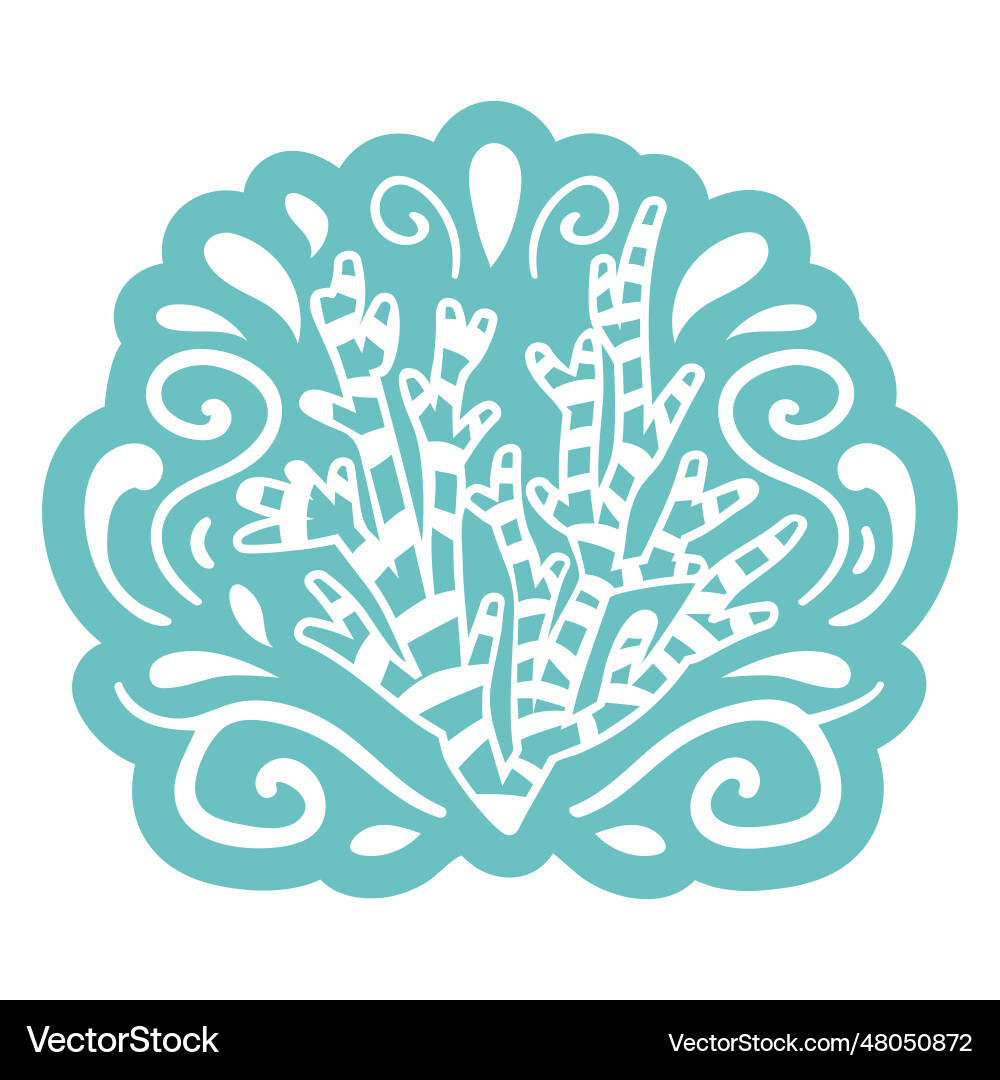 Coral pattern cut out Royalty Free Vector Image