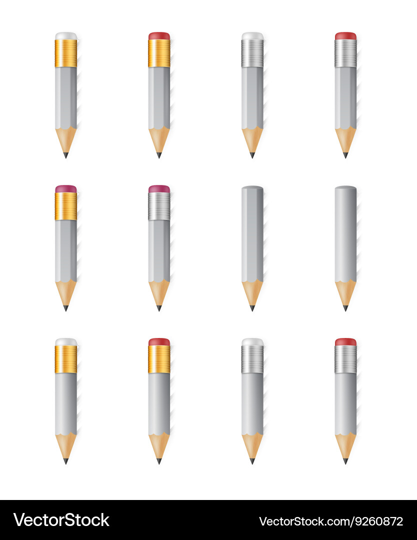 Gray wooden sharp pencils Royalty Free Vector Image