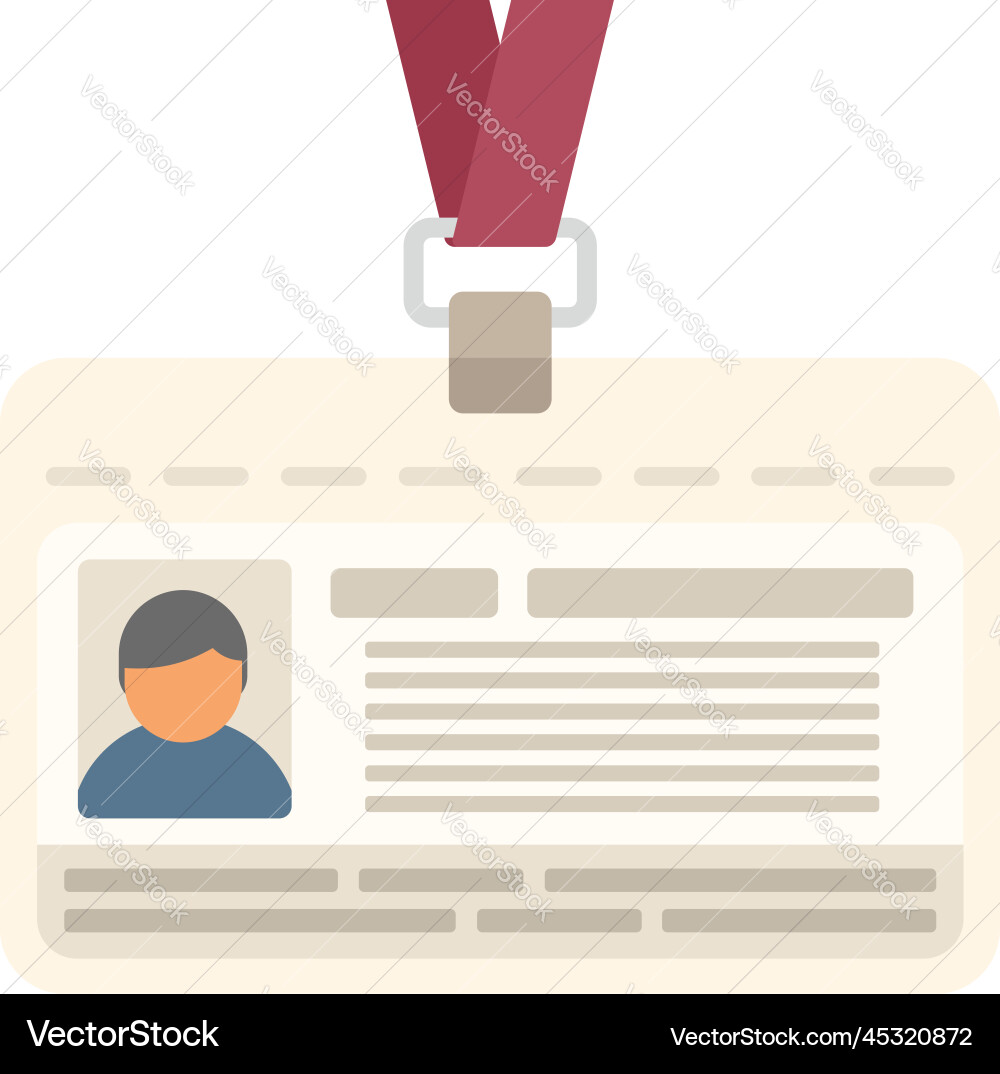 Id card identity icon flat name photo Royalty Free Vector