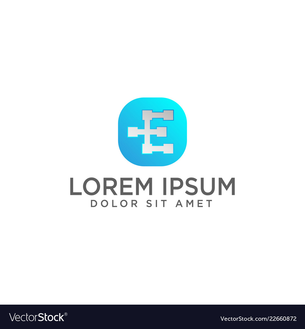 Initial e logo template and inspiration Royalty Free Vector