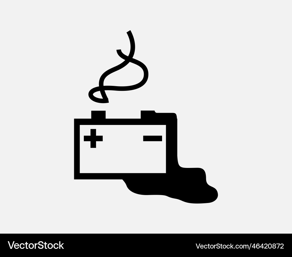 Leaking car battery icon Royalty Free Vector Image