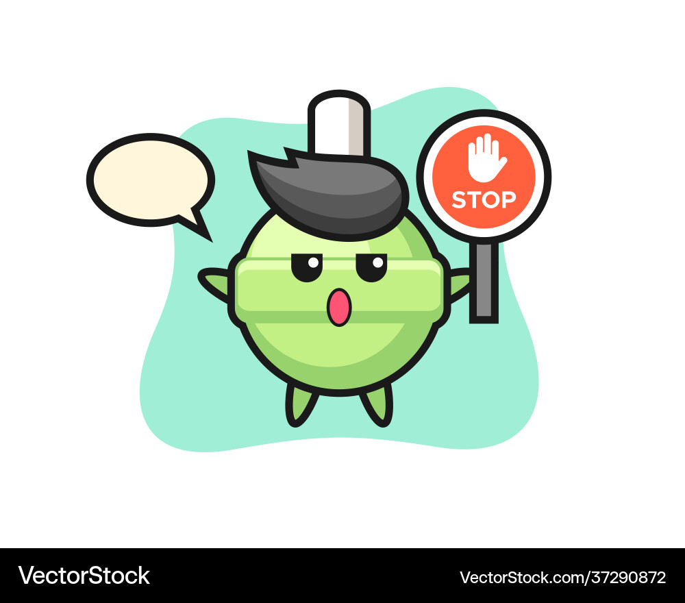 Lollipop character holding a stop sign Royalty Free Vector