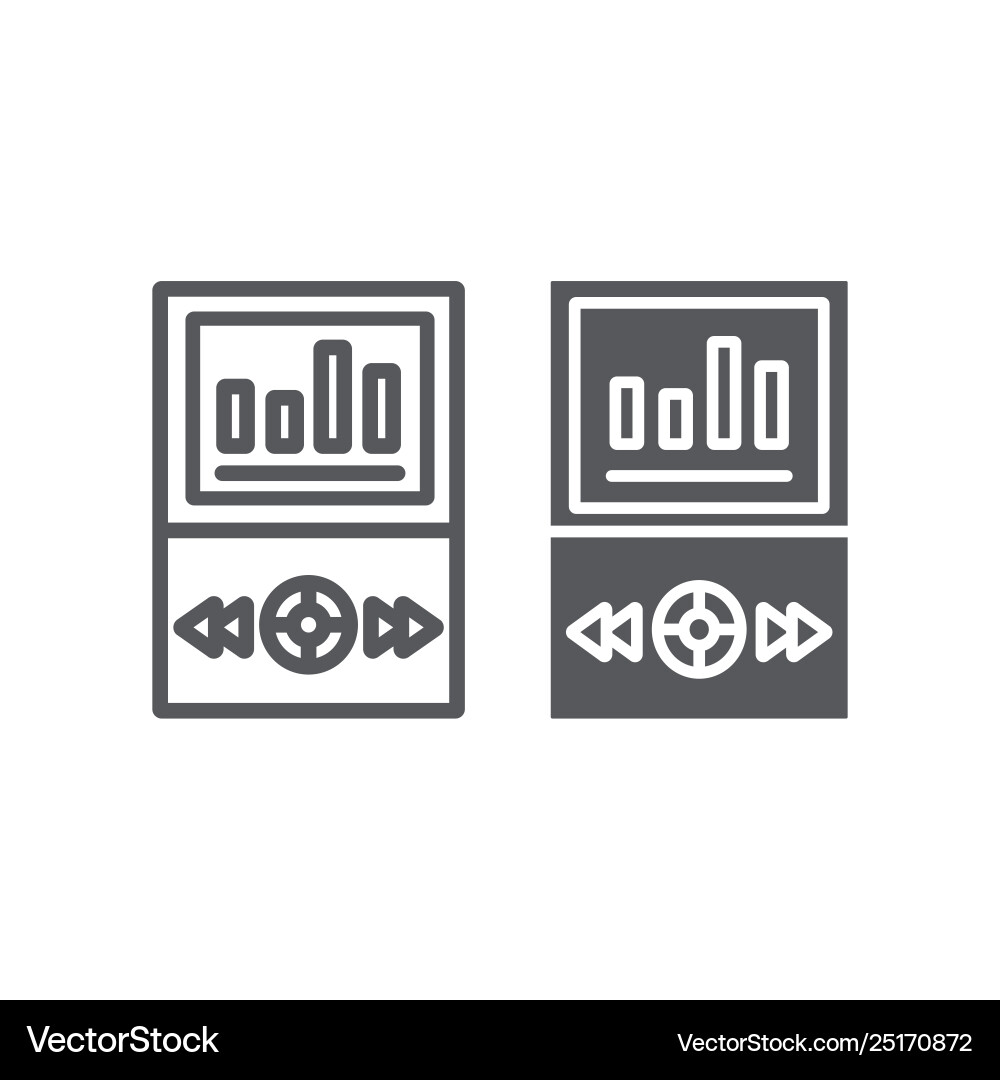 Music player line and glyph icon multimedia Vector Image