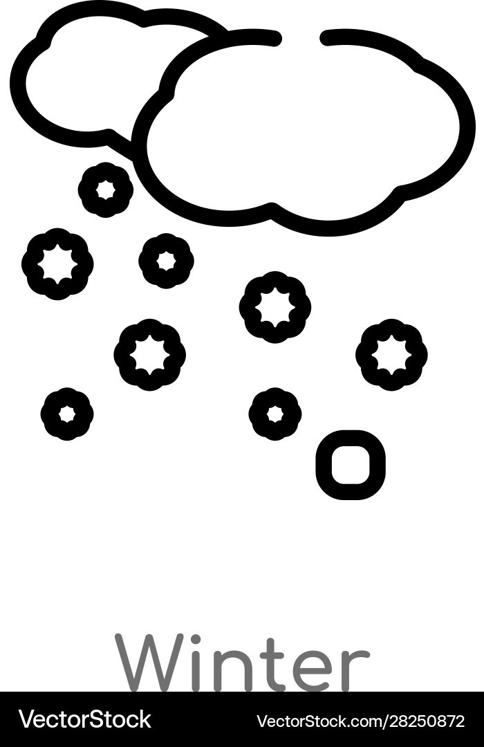 Outline winter icon isolated black simple line Vector Image