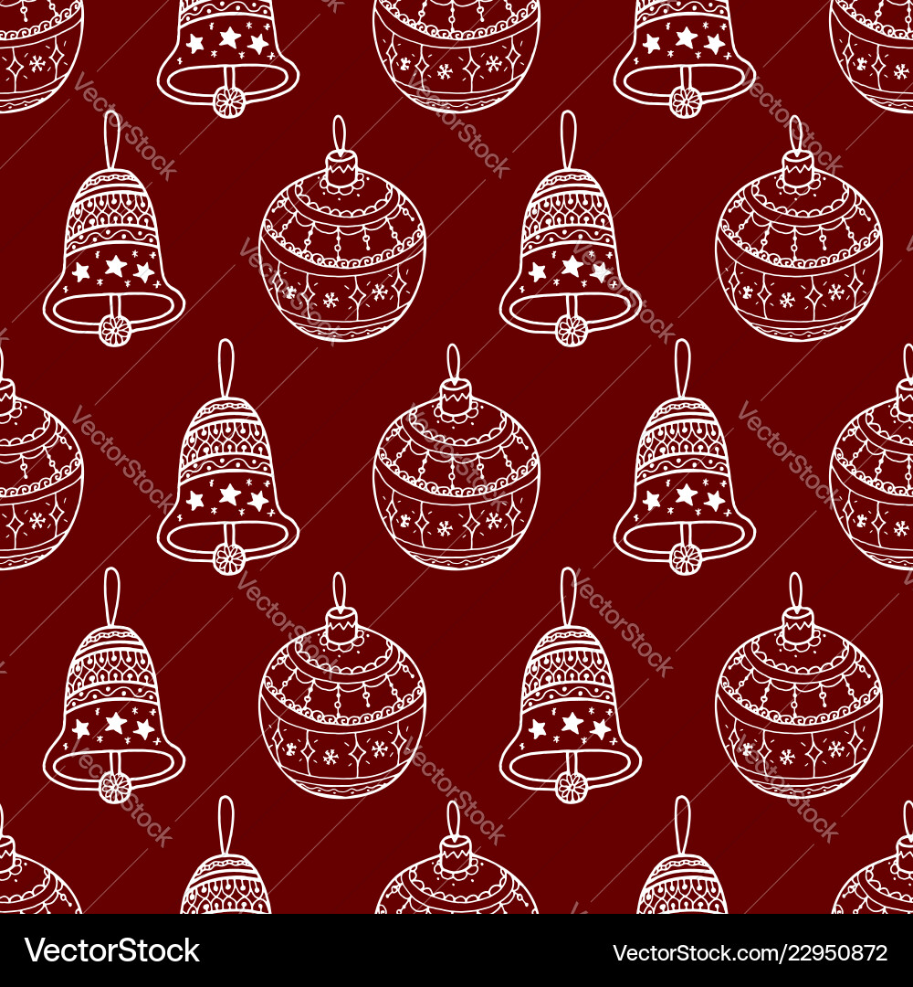 Seamless pattern of red christmas symbols Vector Image