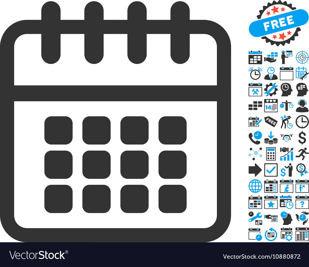 Spiral calendar flat icon with bonus Royalty Free Vector Spiral calendar flat icon with bonus Royalty Free Vector