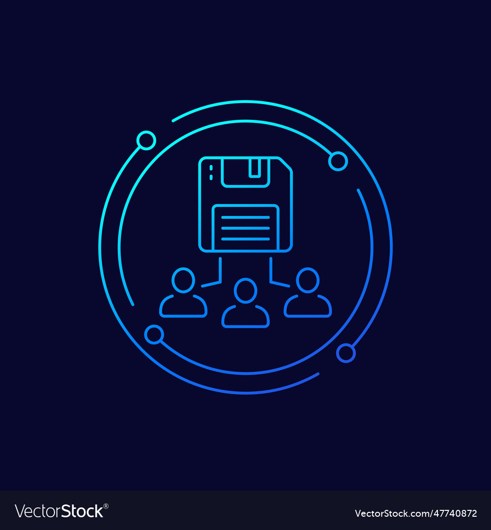 Storing User Data Icon Linear Design Royalty Free Vector